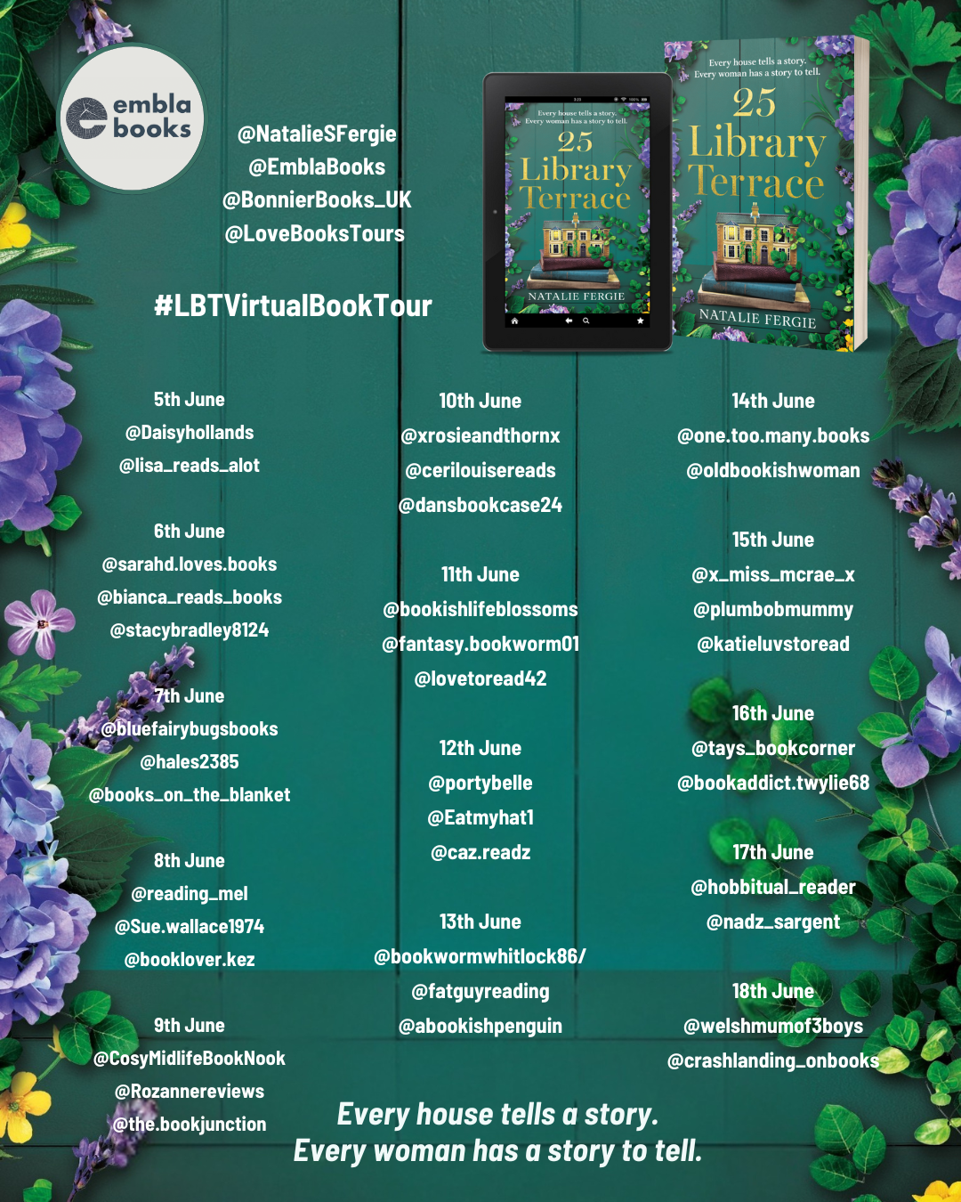 Follow the #Virtualbooktour for 25 Library Terrace by Natalie Fergie ...